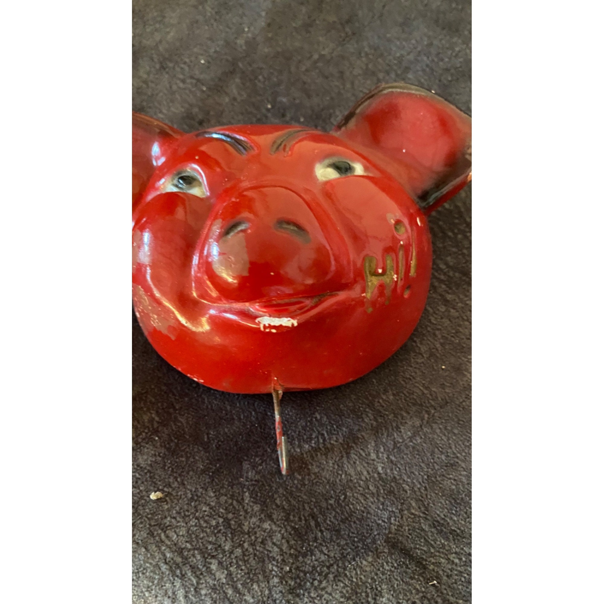 Vintage 1950s 60s Chalkware Red Devil Evil Hi Hog Pig Head W - Etsy