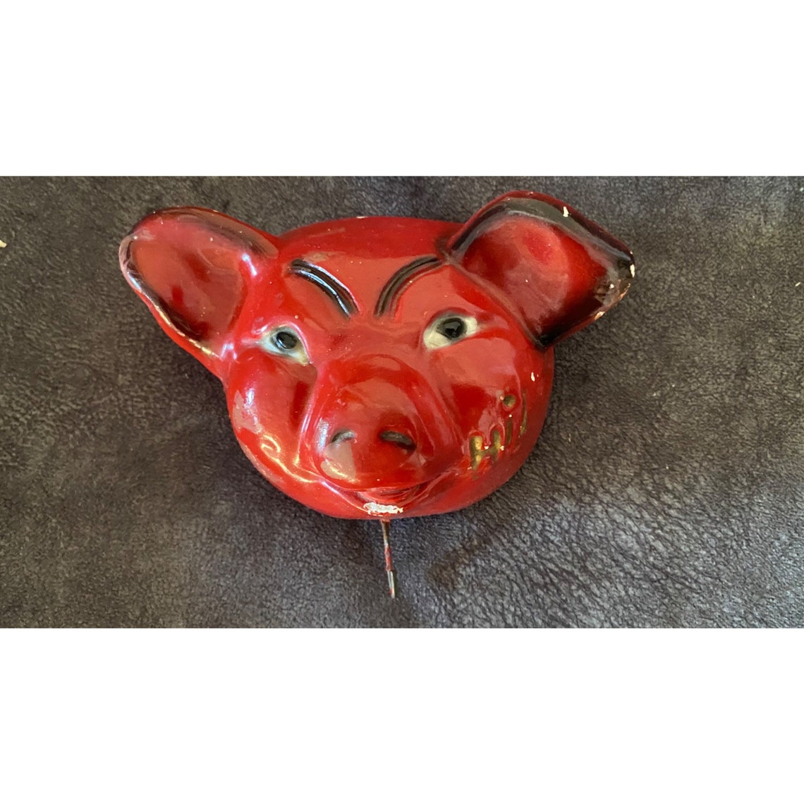 Vintage 1950s 60s Chalkware Red Devil Evil Hi Hog Pig Head W - Etsy