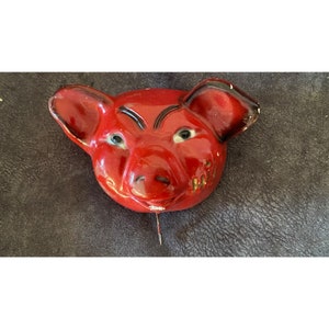 Vintage 1950s 60s Chalkware Red Devil Evil Hi Hog Pig Head W - Etsy