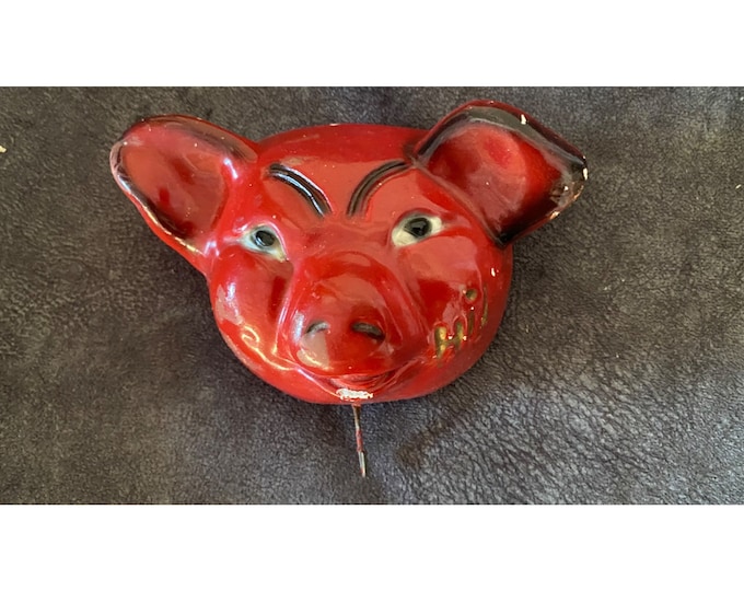Vintage 1950’s 60’s Chalkware Red Devil Evil Hi Hog Pig Head W Hook - Etsy