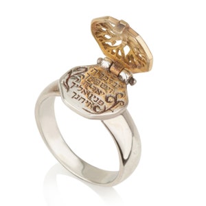 Tree of Life Silver and Gold Ring, Jewish Amulet, Kabbalah Jewelry, Men ...