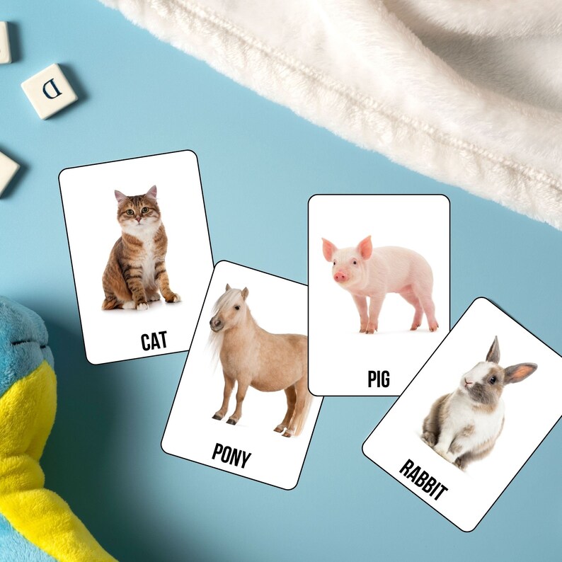 Farm Animal Printable Flashcards Preschool Language Learning Cards for ...