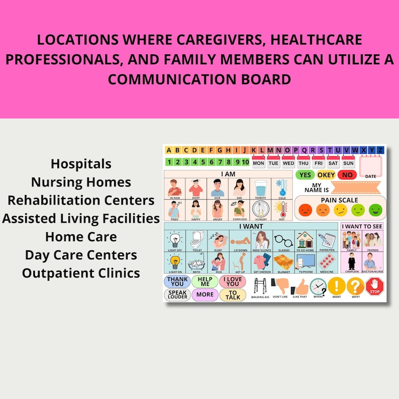 Senior Communication Board, Visual Aid for Dementia Care, Home Care ...