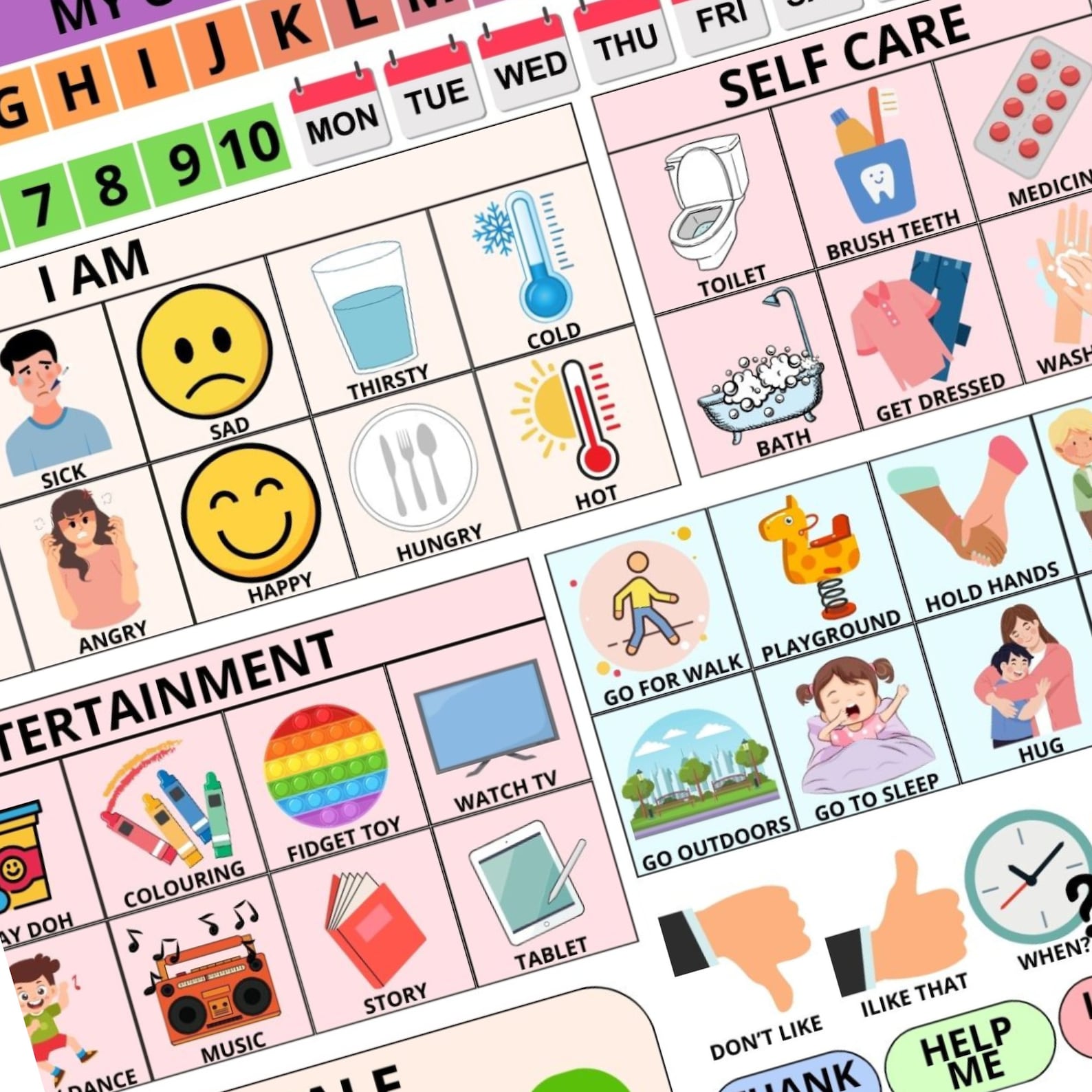 Non Verbal Communication Board for Children, Communication Visual, Life ...