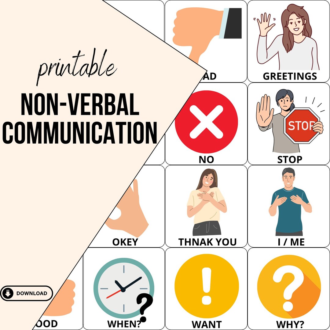 Non Verbal Communication Board for Senior, Visual Aid for Home Care ...