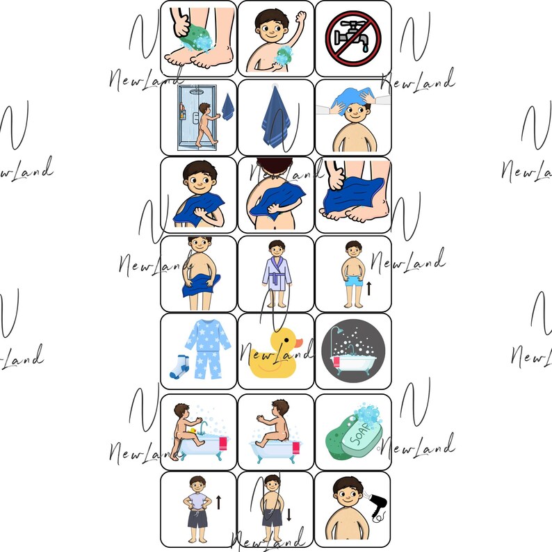 Shower Sequence for Boys, Autism AAC, Communication Visual, Special ...
