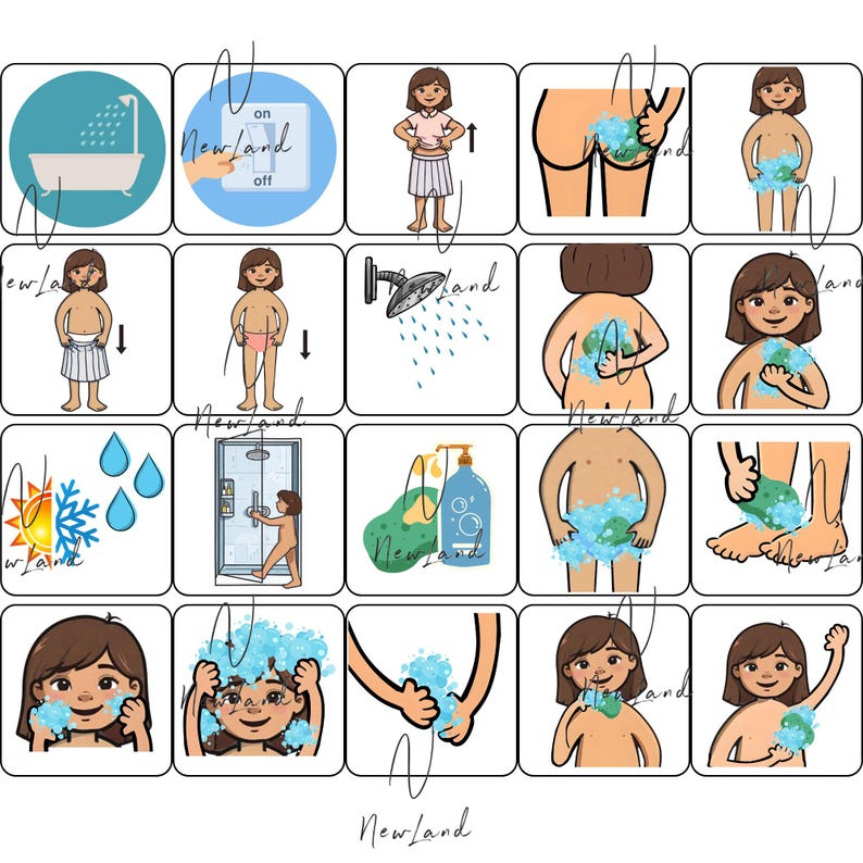 Shower Sequence for Girls, Autism AAC, Communication Visual, Special ...