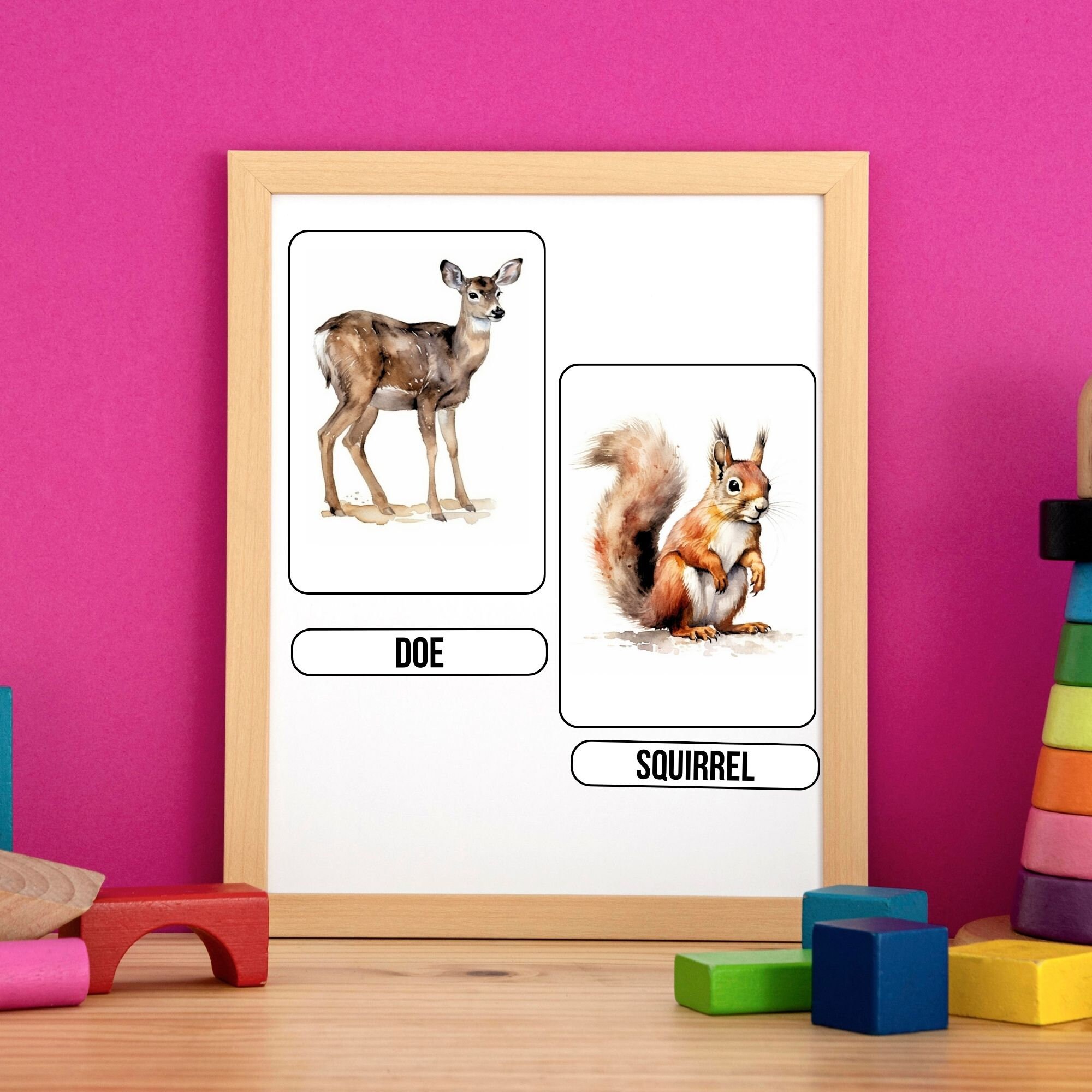 Forest Animal Printable Flashcards Preschool Language Learning Cards ...