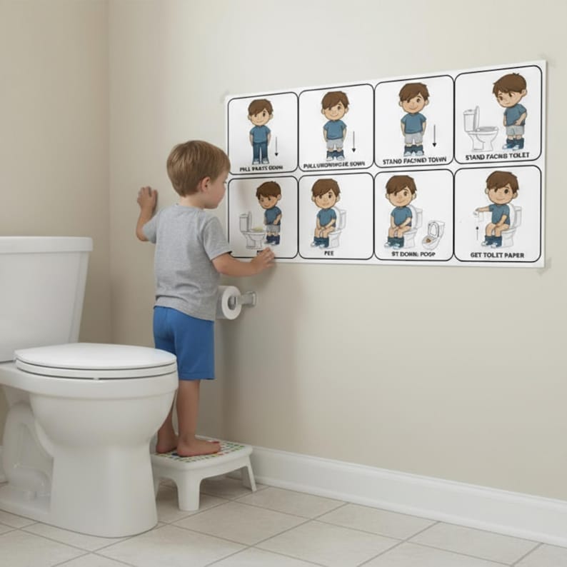 Potty Training Sequence, Autism Visual Aid, Special Education (editable ...