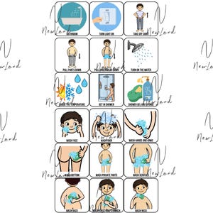 Shower Sequence for Boys, Autism AAC, Communication Visual, Special ...