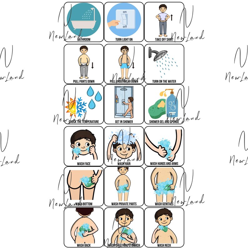 Autism Shower Sequence Cards: Visual AAC Communication, Special Needs ...
