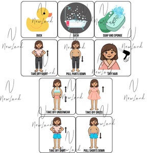 Shower Sequence for Girls, Autism AAC, Communication Visual, Special ...