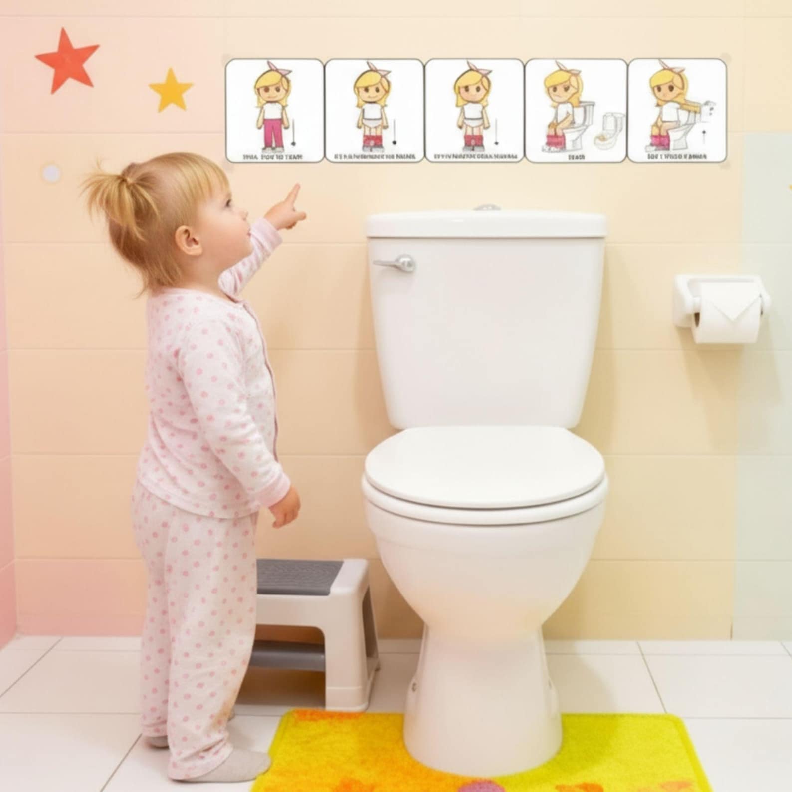 Potty Training Flashcards for Girls, Special Education Visual Aid ...