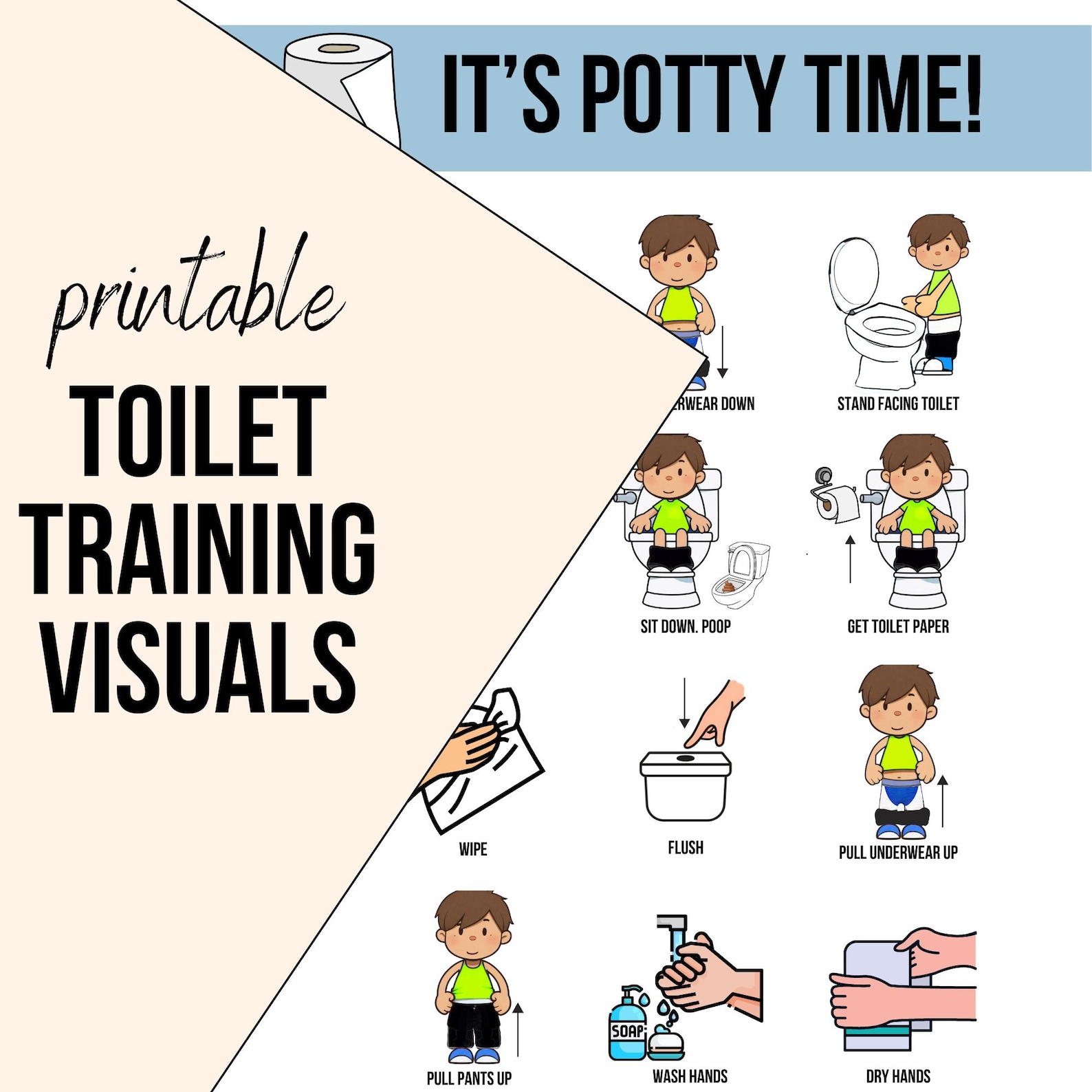 Potty Training Sequence for Boys, Non Verbal Autism, Life Skills for ...