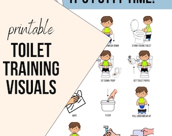 Potty Toilet Training Bathroom Visual Sequence Routine for Girls Autism ...