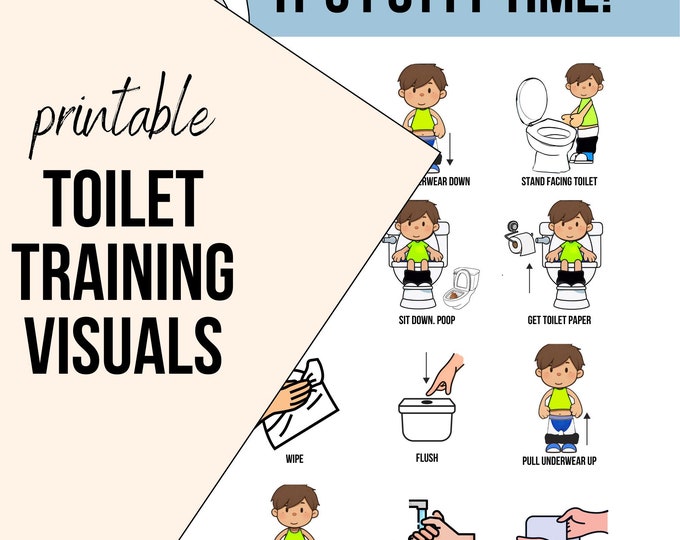 Visual Bathroom Potty Training Toilet for Girls Autism, Boardmaker AAC ...