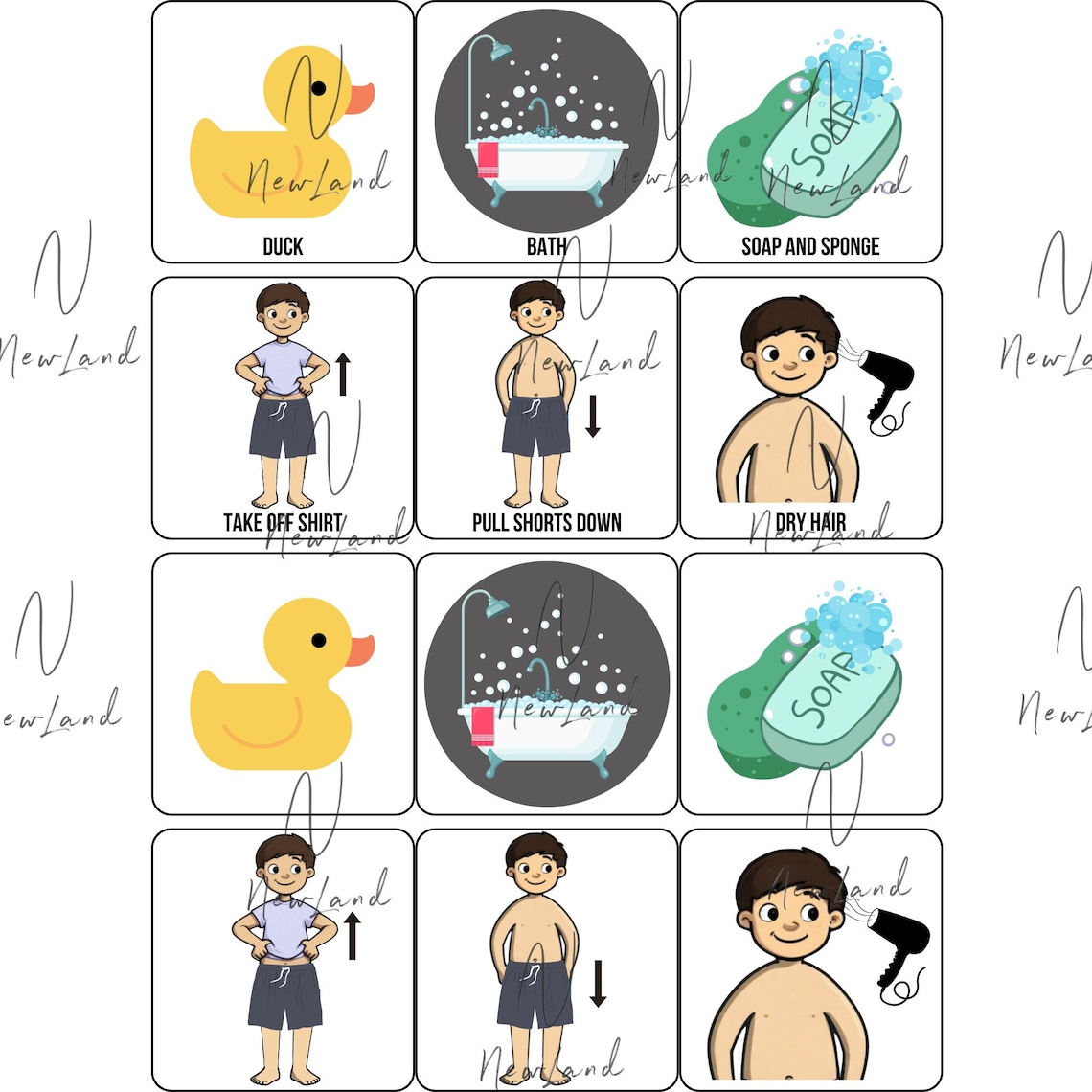 Shower Sequence for Boys, Autism AAC, Communication Visual, Special ...