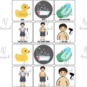 Shower Sequence for Boys, Autism AAC, Communication Visual, Special ...