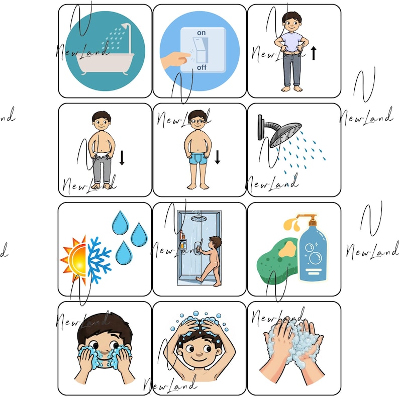 Autism Visual Schedule – Shower Sequence for Boys (printable Editable ...