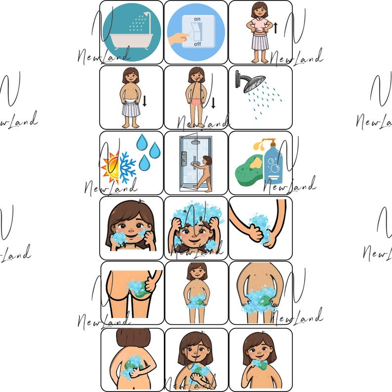 Shower Sequence for Girls, Autism AAC, Communication Visual, Special Needs, Life Skills for ...