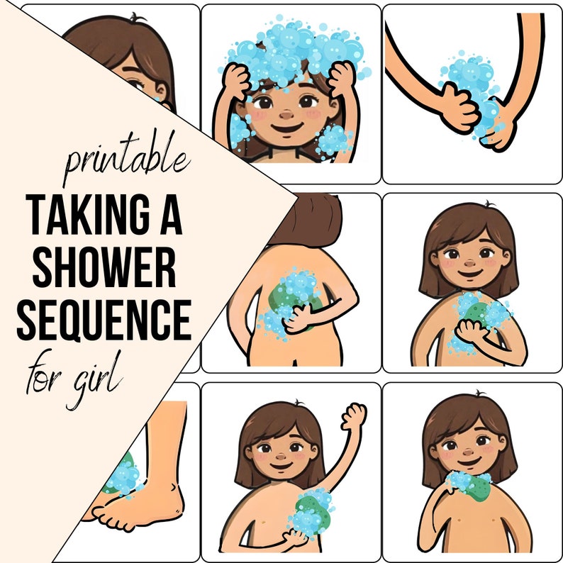 Shower Sequence for Girls, Autism AAC, Communication Visual, Special ...