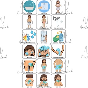 Shower Sequence for Girls, Autism AAC, Communication Visual, Special Needs, Life Skills for ...
