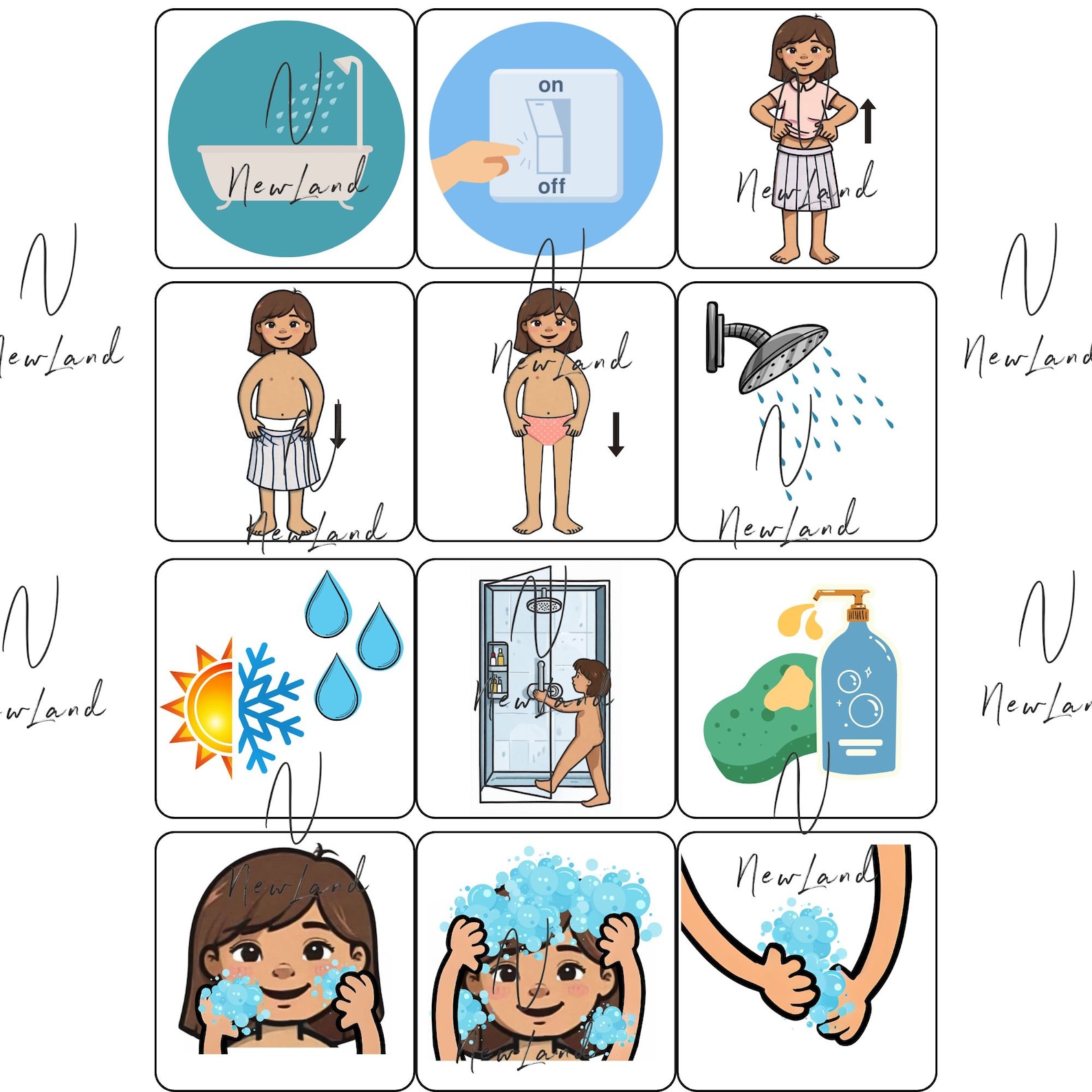 Shower Sequence for Girls, Autism AAC, Communication Visual, Special ...