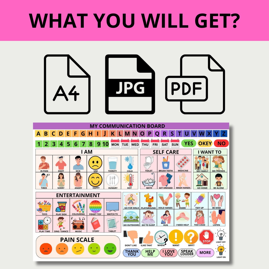 Non Verbal Communication Board for Children, Communication Visual, Life ...
