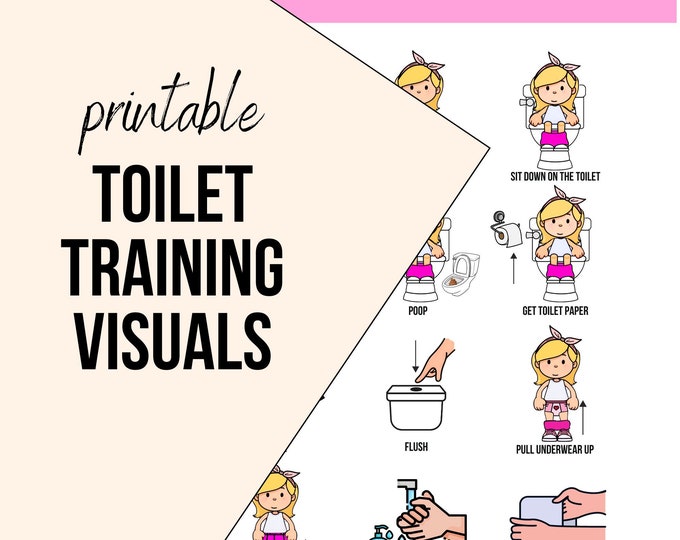 Visual Bathroom Potty Training Toilet for Girls Autism, Boardmaker AAC ...
