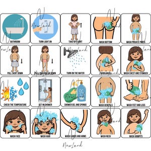 Shower Sequence for Girls, Autism AAC, Communication Visual, Special ...