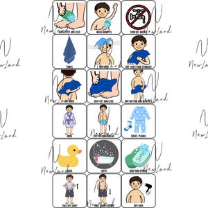 Shower Sequence for Boys, Autism AAC, Communication Visual, Special ...