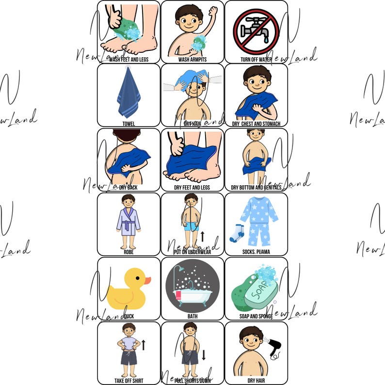 Shower Sequence for Boys, Autism AAC, Communication Visual, Special Needs, Life Skills for ...