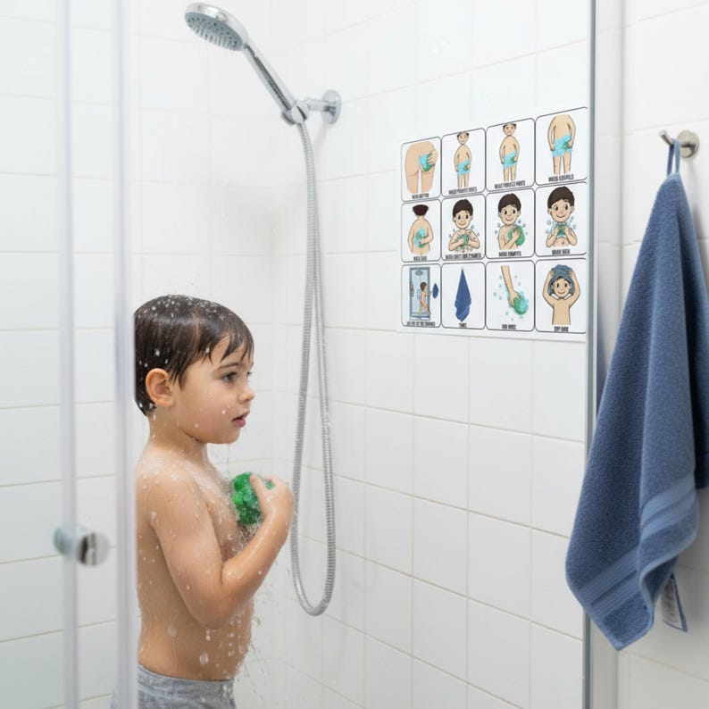 Shower Sequence for Boys, Autism AAC, Communication Visual, Special ...