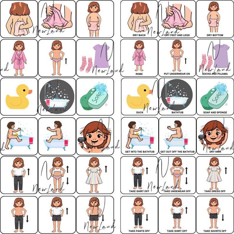 Autism Visual Schedule – Shower Sequnece for Girls (printable Editable ...