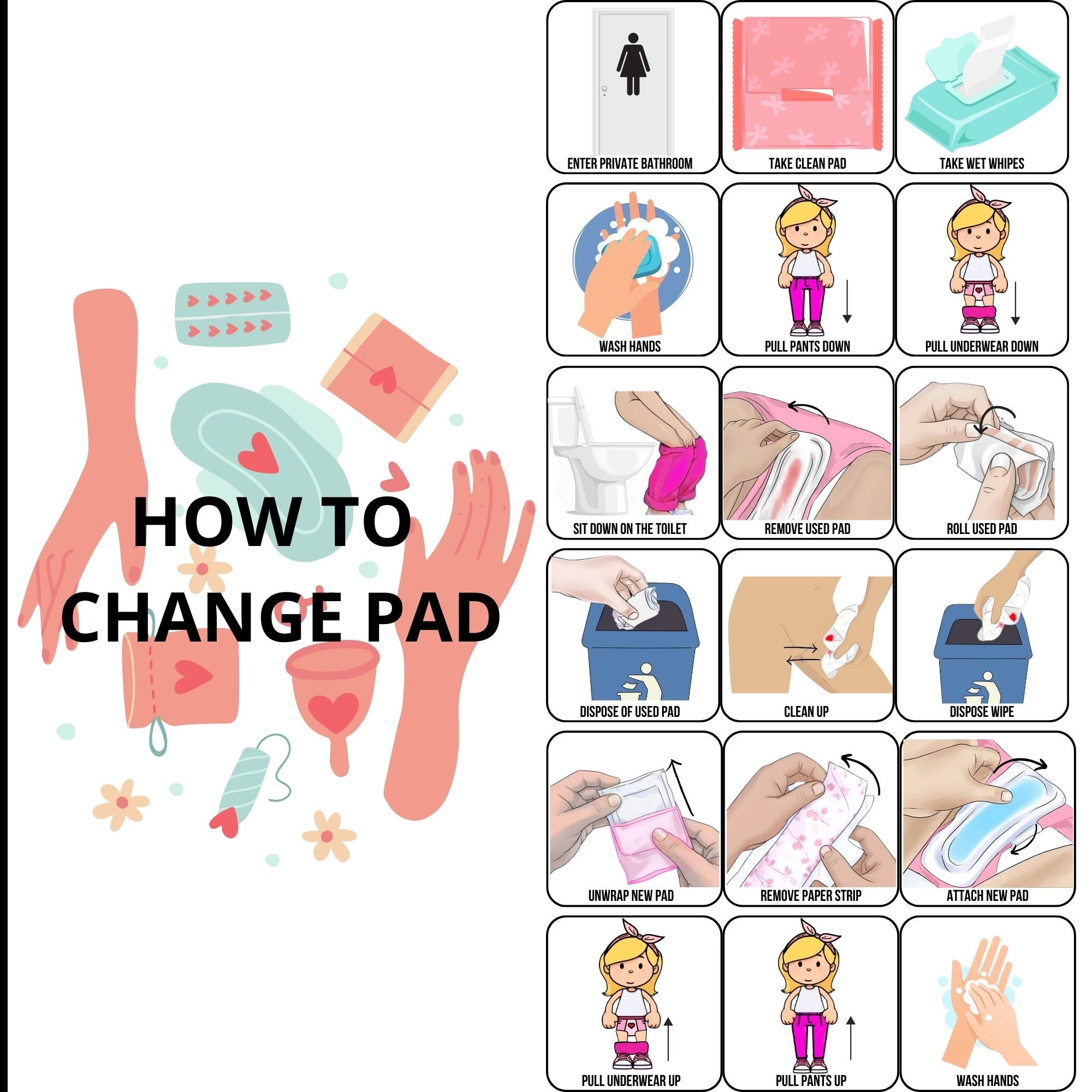 Change Sanitary Pad, Period Panties, Communication Visual for Autism ...