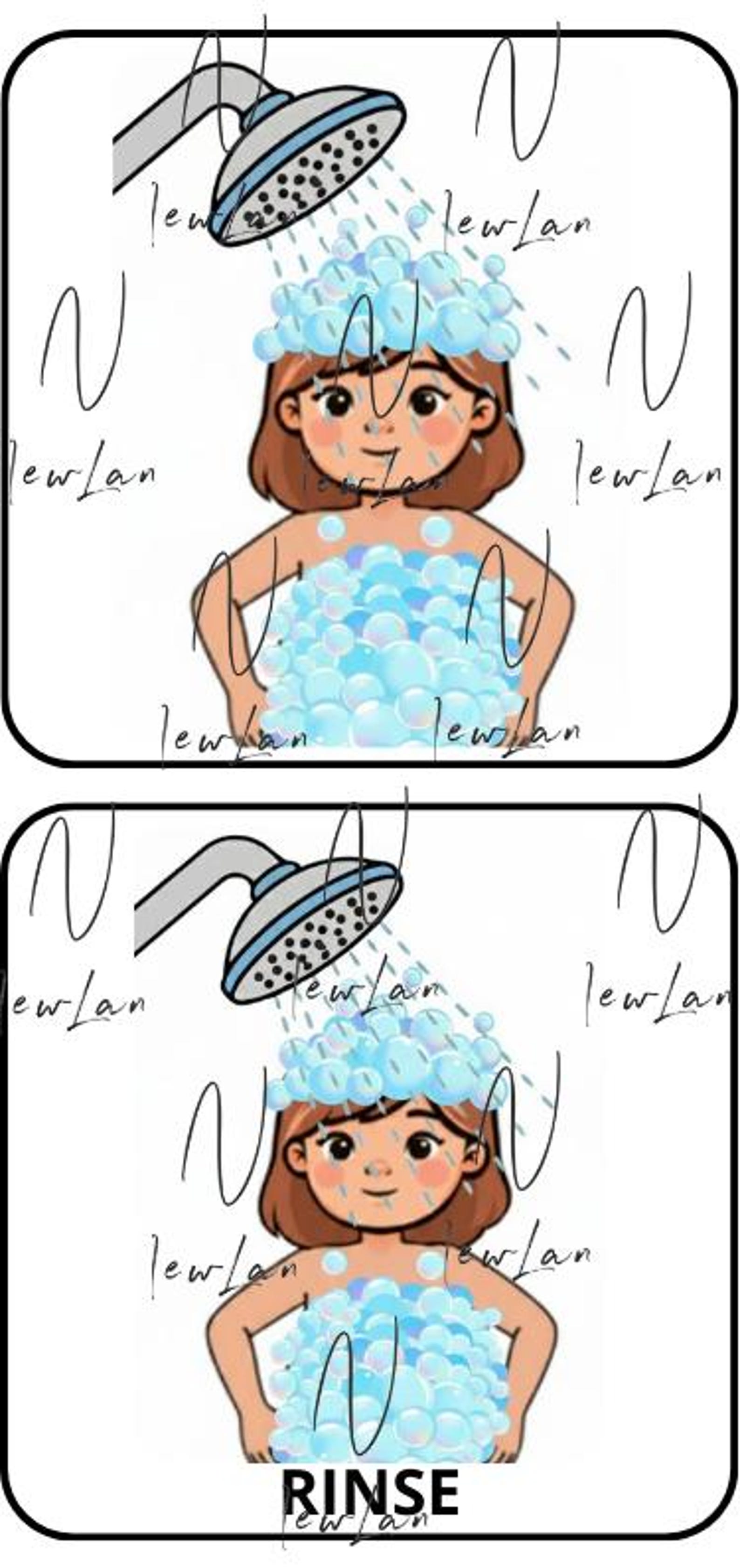 Autism Visual Schedule – Shower Sequnece for Girls (printable Editable ...