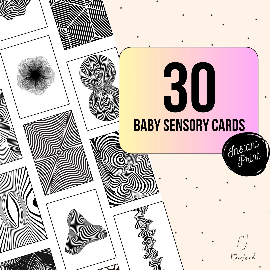 Printable High Contrast Infant Sensory Cards Montessori Baby Flashcards ...