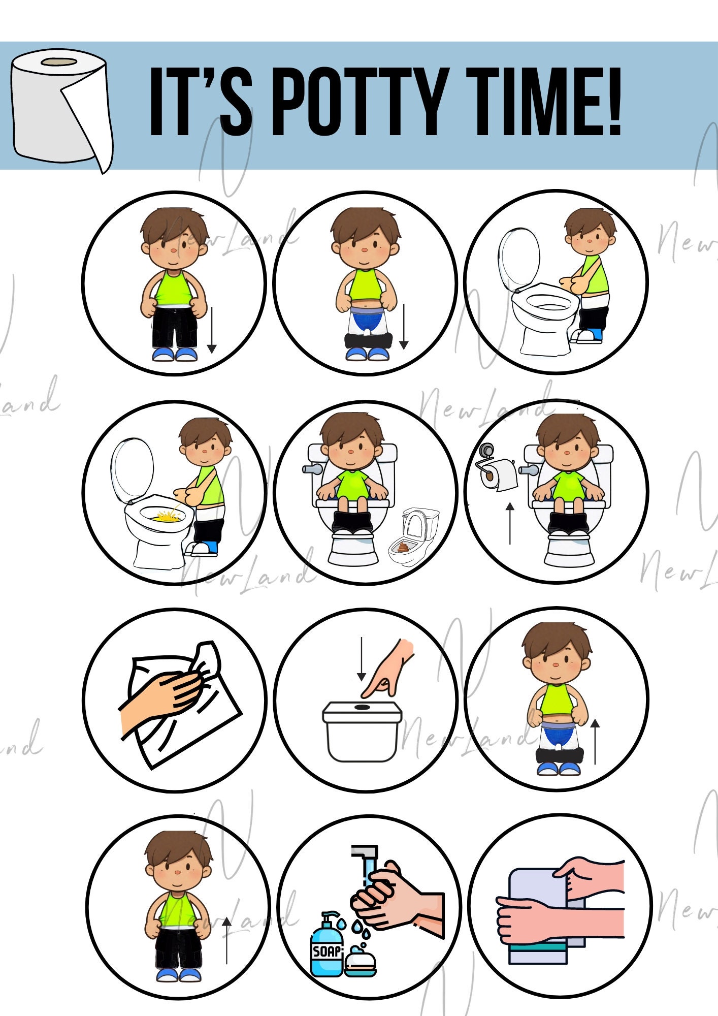 Potty Training Sequence for Boys, Non Verbal Autism, Life Skills for ...
