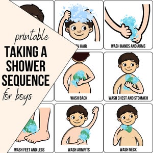 Shower Sequence for Boys, Autism AAC, Communication Visual, Special ...