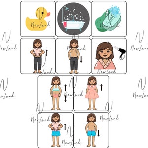Shower Sequence for Girls, Autism AAC, Communication Visual, Special ...