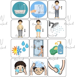 Shower Sequence for Boys, Autism AAC, Communication Visual, Special ...