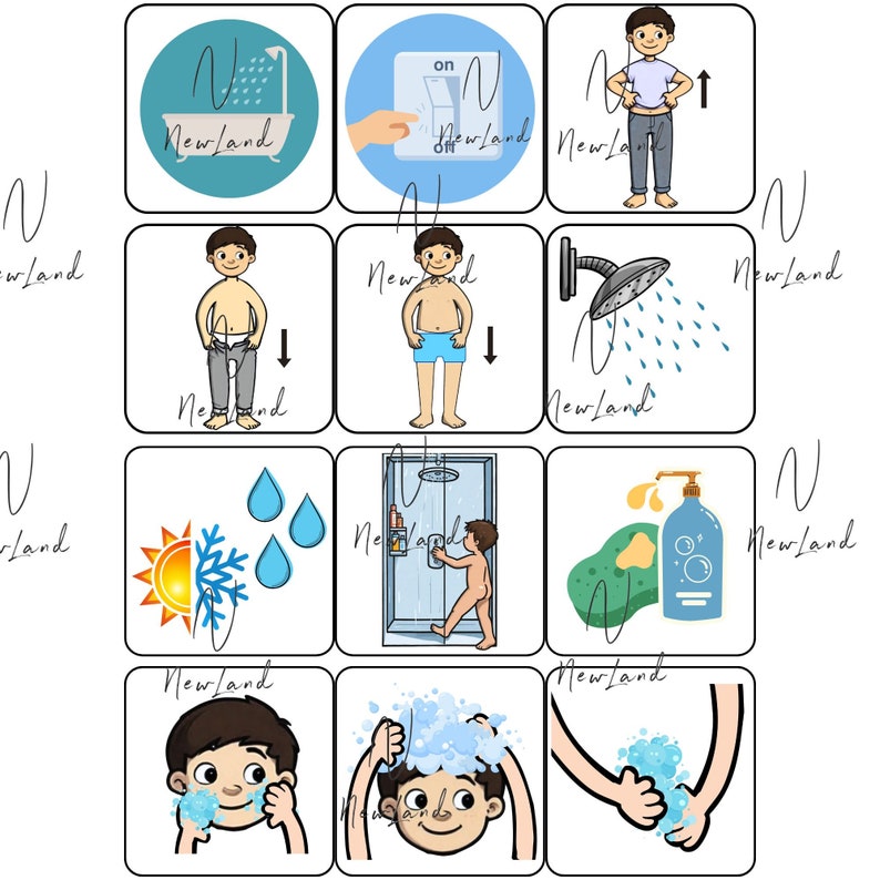 Shower Sequence for Boys, Autism AAC, Communication Visual, Special ...