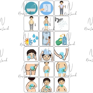 Shower Sequence for Boys, Autism AAC, Communication Visual, Special Needs, Life Skills for ...