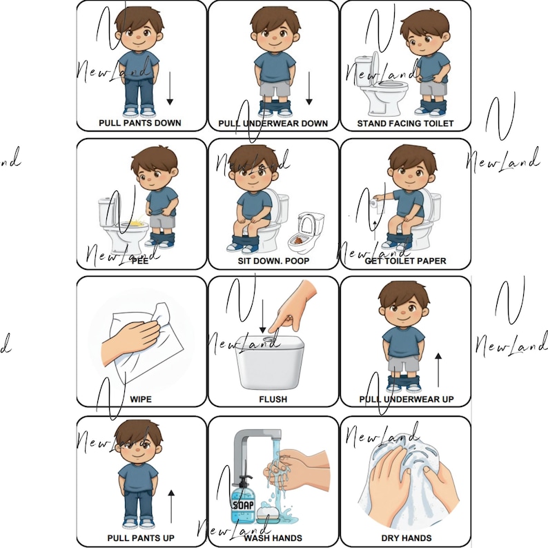 Potty Training Sequence, Autism Visual Aid, Special Education (editable ...