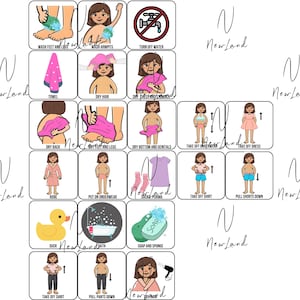 Shower Sequence for Girls, Autism AAC, Communication Visual, Special ...
