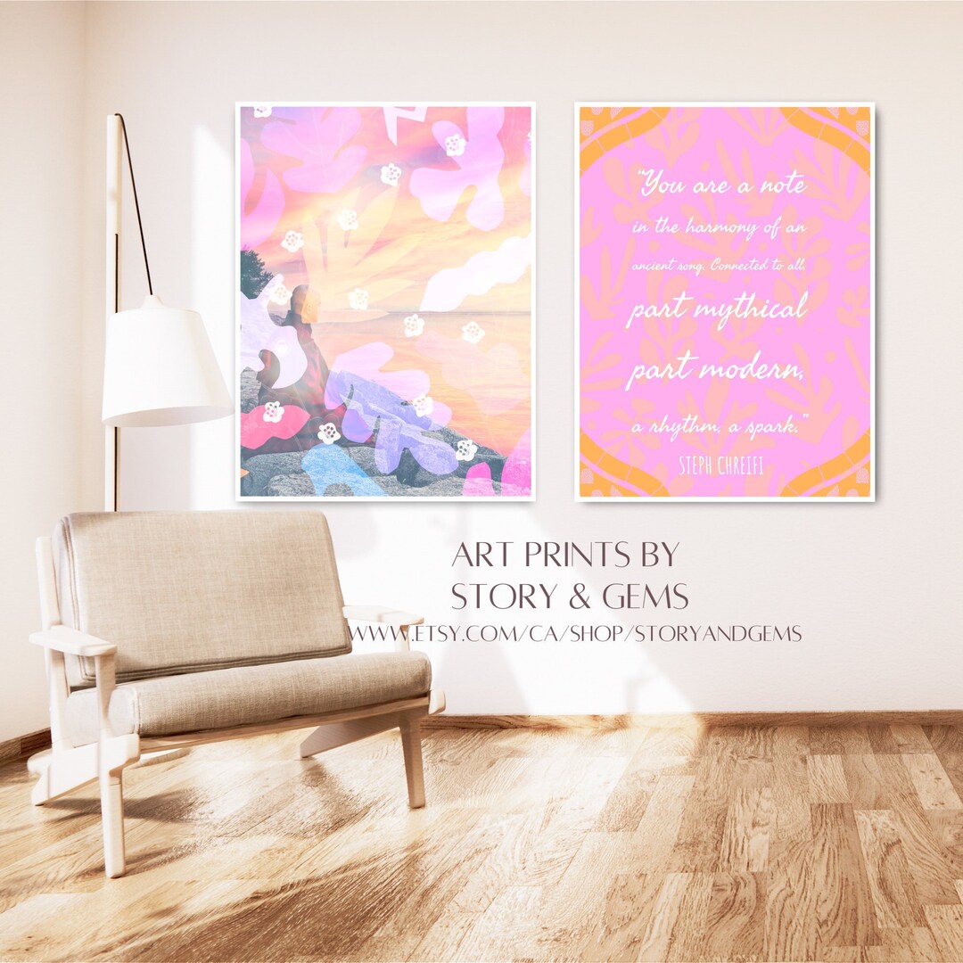 Calm Sea Whimsical Art Set, Mystical Wall Print Zen Home Decor ...