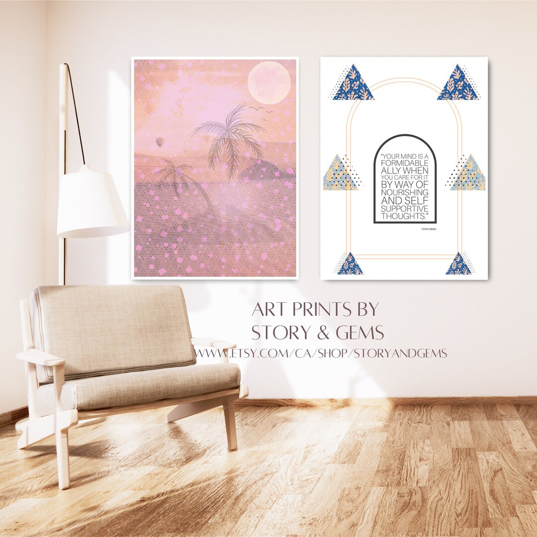 Tropical Desert Wall Art Maximalist Prints Set Boho Home Decor ...