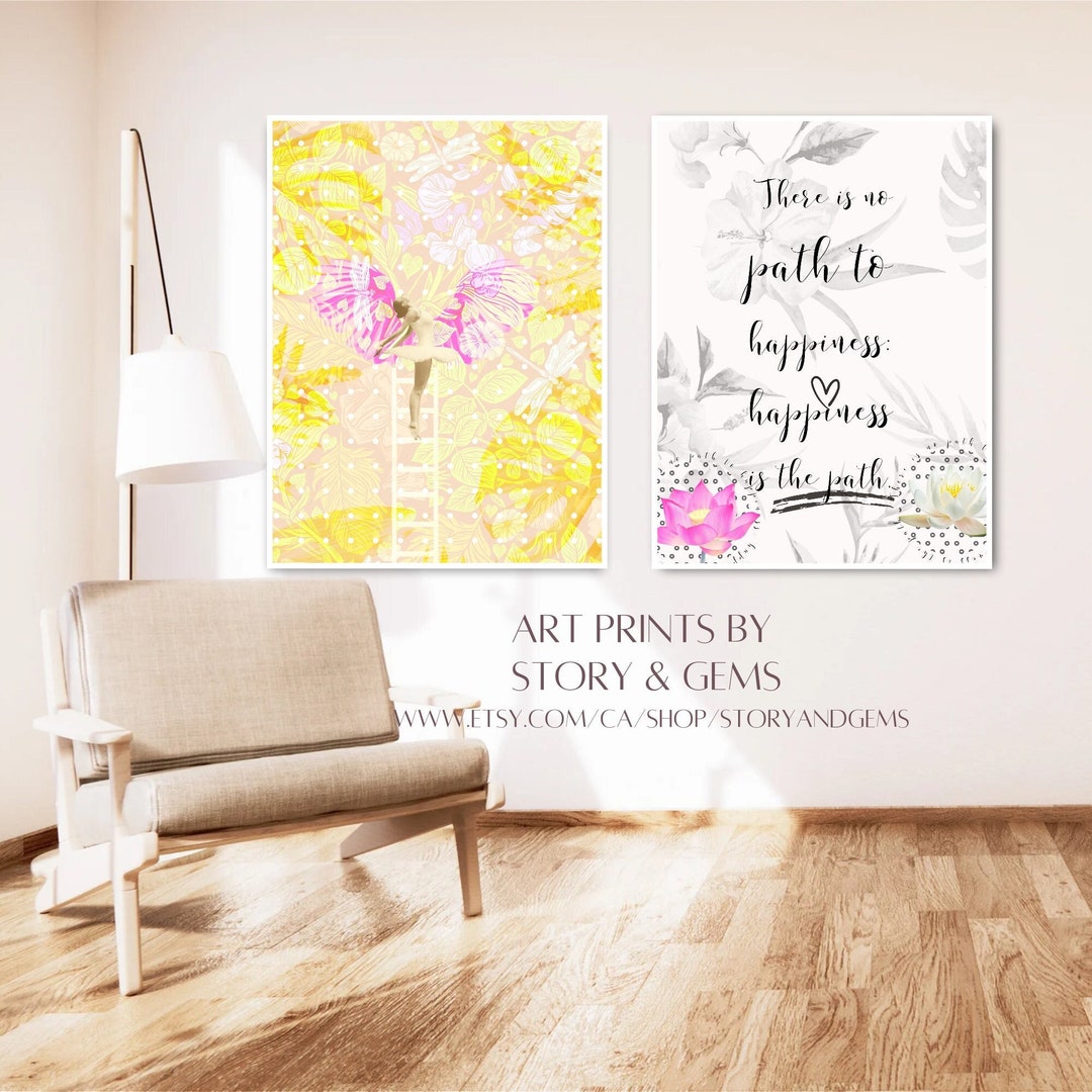 Maximalist Wall Art Set, Dragonfly Healing Art, Empowered Change Print ...