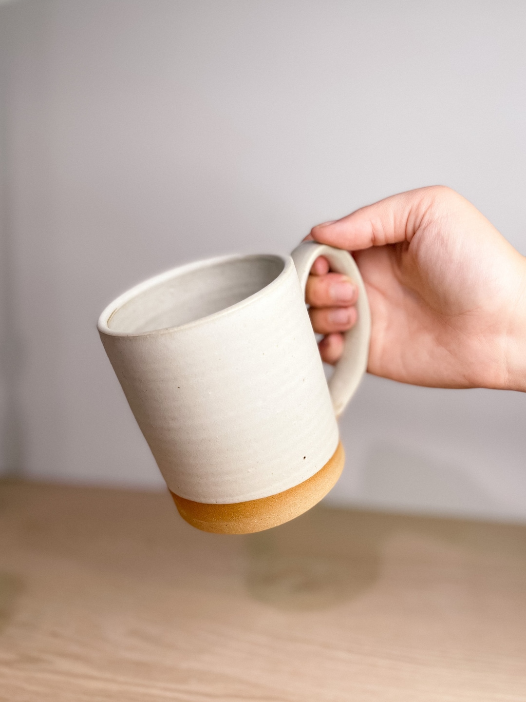 Large Ceramic Matte White Mug - Etsy