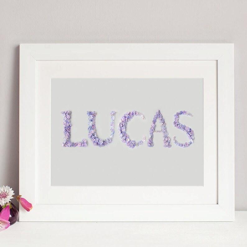 Blue Name Print Custom Name Print for Boys Wall Art for Child's Bedroom ...